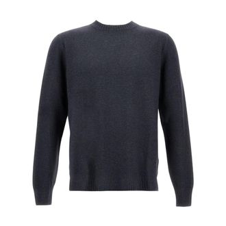 Gran Sasso Rippstrick-Pullover mit Rundhalsausschnitt und langen &Auml;rmeln - - Knitwear - Herren - Grau - XL