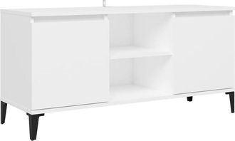 Les Tendances Meuble TV avec pieds en métal Blanc 103,5x35x50