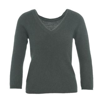 Roberto Collina Femme, Pulls, Vert, Taille: 44 FR Pull en tricot col en V Vert Aw25