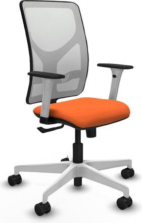 Piqueras y Crespo Gepolsterter B&uuml;rostuhl mit wei&szlig;en und schwarzen Armlehnen, h&ouml;henverstellbare Lendenwirbelst&uuml;tze, ausgestattet mit Sincro 3 Positionen und Schneidescha