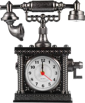 BESPORTBLE Standuhr Retro- Figuren Bettwecker Schreibtisch Wecker Uhr Nach Hause Ornament Wecker Mini Desktop Uhr Zuf?llige Schreibtischuhr Uhr Antikes Festnetz 