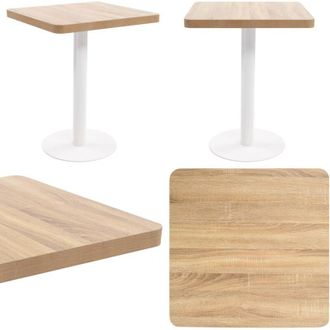 vidaXL Bistrotisch Hellbraun 60x60 cm mdf - Esstisch - Bistrotisch - Kleiner Tisch - Wohnzimmertisch - Hellbrauner Tisch - Home & Living
