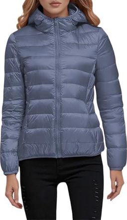 Generic Vestes courtes l&eacute;g&egrave;res et chaudes &agrave; capuche pour femme - Manteau dhiver &agrave; isolation thermique - Coupe-vent - Blanc - Mode pour un usage quotidien d&eacute;co