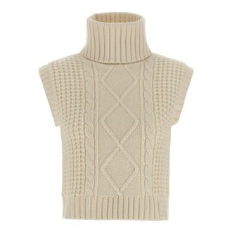 Perfect Moment Crystal Merino Wool Vest - - Knitwear - Damen - Wei&szlig; - M
