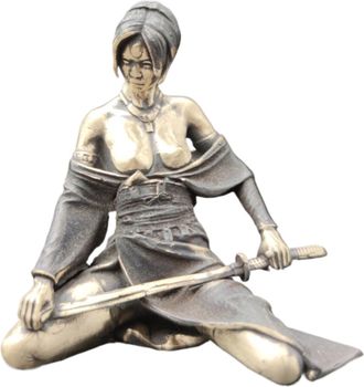 Generic Japanische Soldaten-Krieger-Figuren aus Messing, Schreibtisch-Ornamente, Metall, alte Samurai-Miniatur-Statue, Bonsai, Mikro-Landschaftsdekoration