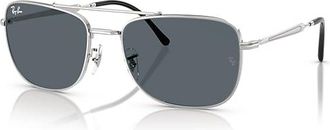 Ray-Ban Rb3755 Sonnenbrillen Silber Fassung Blau Glas 62-19