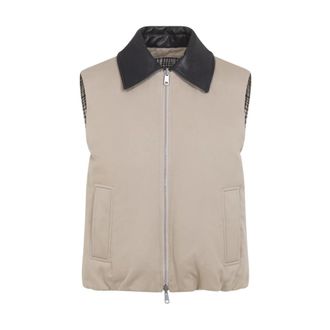 Brunello Cucinelli Femme, Vestes, Beige, Taille: 34 FR Padded Reversible Vest