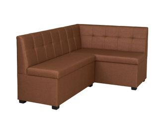 Rodnik Eckbank Komo, Sitzbank in Braun, Stauraum, Truhenbank 167x121 cm, bequem und modern (kurzer Schennkel rechts)