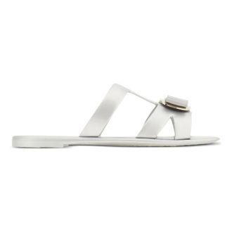 Ferragamo Bunte Gummi-Pantolette mit ikonischer Schleife - - Shoes - Damen - Grau - 36 EU