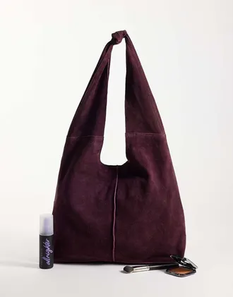 Urban Code Sac port&eacute; &eacute;paule en daim - Aubergine-Violet