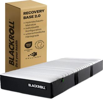 BLACKROLL Recovery Base 2.0 - anpassbare Matratze mit Dual-Core Schaumkern, CELLIANT Bezug & Softbalance-Topper, 140 &times; 200 cm