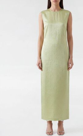 Filippa K Robe midi sans manches en ac&eacute;tate avec d&eacute;tail d&eacute;coup&eacute;