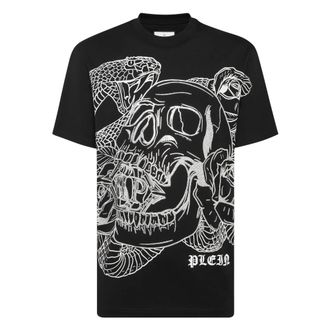 Philipp Plein T-Shirt Rundhals Snake - - Tops - Herren - Schwarzk - 4XL