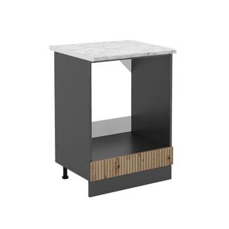 Vicco Meuble pour Four R-Line, Chêne Artisan/Anthracite, 60 cm, PT Marbre