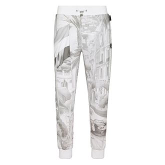 Philipp Plein Blend Cotton Fleece Jogging Pants - - Trousers - Herren - Grau - 4XL