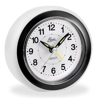 Atlanta Mocassin Wecker ohne Ticken mit Licht Obenabsteller Quarz Rund - 2197/7 (Schwarz)