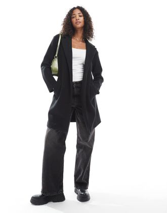 New Look Eleganter Mantel in Schwarz ohne Futter