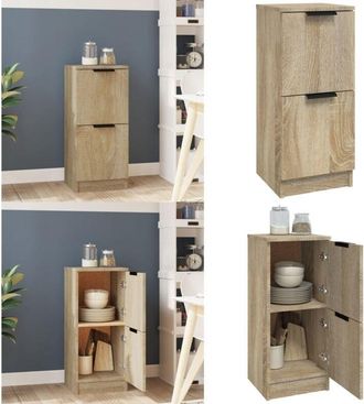 vidaXL Sideboard Sonoma-Eiche 30x30x70 cm Holzwerkstoff - Schreibtisch - Regal - Sideboard - Wohnraumgestaltung - Eichefarbenes M&ouml;belst&uuml;ck - Home & Living