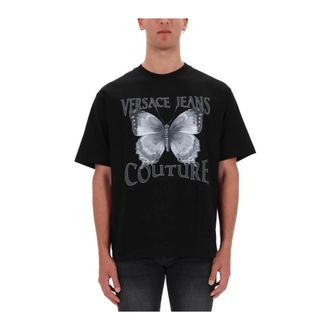 Versace Jeans Couture T-Shirt Graphique Papillon - Homme - Tops - Noir - Taille: M