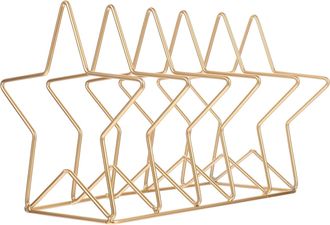 Cabilock Metallstern Bücherregal Desktop Organizer aus Eisen Stabiles Buchhalter Regal für Zeitschriften und Akten Elegantes Aufbewahrungsregal für Büro und Zu