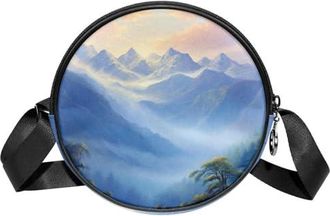 Generic Petit sac &agrave; bandouli&egrave;re Circle pour femme, petit sac &agrave; bandouli&egrave;re avec fermeture &eacute;clair, bretelles r&eacute;glables, sac &agrave; main rond d&eacute;contract&eacute; pour femmes