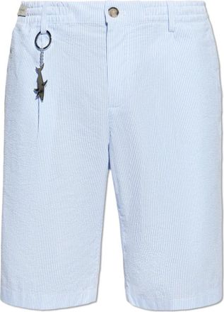 Paul & Shark Homme, Shorts, Bleu, Taille: S Bermuda en coton seersucker