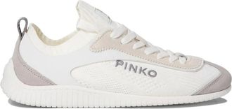 Pinko Pinko, Femme, Chaussures, Beige, Taille: 39 EU Baskets en maille avec d&eacute;tails en daim