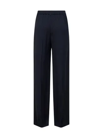 Gucci Womens Trousers Dark Blue Silk-Viscose Jacquard