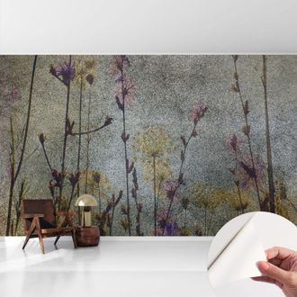 Tulup Carta Da Parati Autoadesiva - Fotomurale Adesivo - Soggiorno Moderno - Resistente - Fiori Di Campo 416x254 Cm