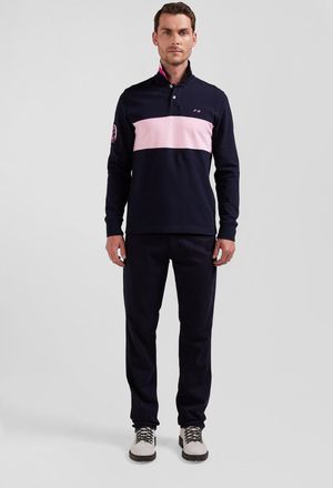Eden Park Polo Manches Longues En Piqu&eacute; Coton Rose Broderie 10 Manche Coupe Regular