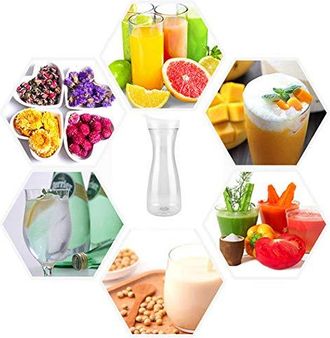 Generic Bouteille de Jus en Acrylique Transparente, Pichet Deau Durable pour Jus Froid avec Couvercle pour Usage Domestique, Club, Restaurant, 1600ml (600 ml)