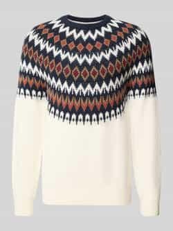 Mc Neal Strickpullover mit Norweger-Muster und Rundhalsausschnitt