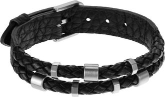 Fossil Armband f&uuml;r M&auml;nner Leather Essentials, Schwarzes Lederarmband, L&auml;nge: 256mm, Breite: 13.7mm, JF04473040