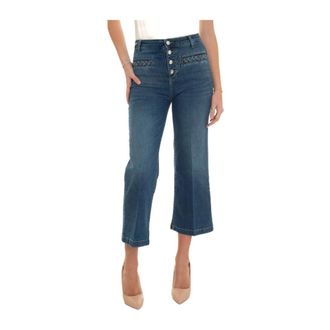 Liu Jo Flare Braid High Waist Jeans - - Jeans - Damen - Blau - W24