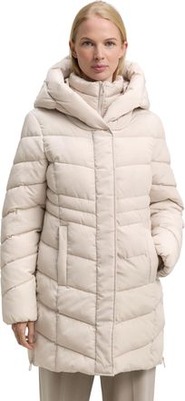 Tom Tailor Damen Puffer-Mantel im 2-in-1-Look, 27609-Cold Beige, XL