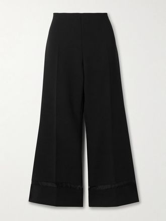 Khaite Pantalon Large En Crêpe À Finitions En Organza Wallace - Noir