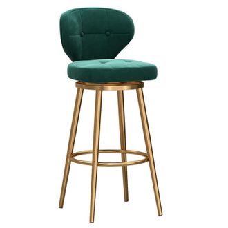 Generic Barhocker in Tresenh&ouml;he, 360&deg; drehbarer Tresenhocker, K&uuml;chenstuhl f&uuml;r Zuhause, Barhocker, geschwungene R&uuml;ckenlehne und runde Fu&szlig;st&uuml;tze