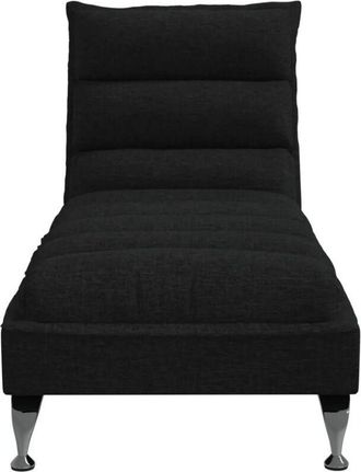 vidaXL Chaiselongue mit Kissen Schwarz Stoff - Vidaxl