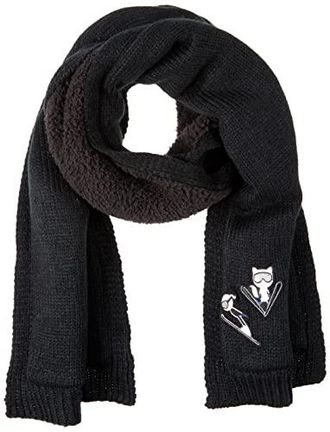 Karl Lagerfeld Apres Ski Knit Scarf Écharpe, Noir, Taille Unique Femme