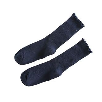 Generic Chaussettes de compression pour homme - Automne et hiver - En coton fin - Chaussettes athlétiques en coton pour femme, bleu marine, Taille unique