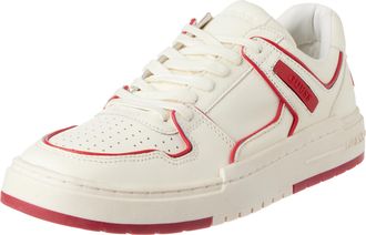 Guess Herren Cento Sneaker, Weiß Rot, 43 EU