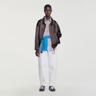 Sandro Satinblouson mit Polokragen