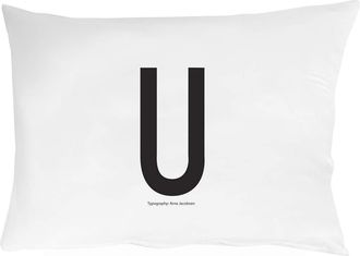 DESIGN LETTERS Buchstaben Kissenbezug (A-Z) | Baumwolle Kissenbezug 70x50 | Kissenbezug Wei&szlig; | Ideal f&uuml;r dekokissen, Outdoor Kissen, Couchkissen & Sofa Kissen