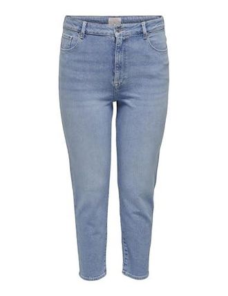 Only Carmakoma Pantalon Caremilystretch Hw STR ANK DNM Cro1 Noos pour Femme, Bleu Jeans Clair, 46W / 32L