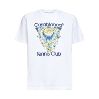 Casablanca Tennis Club Graphic T-Shirt - - Tops - Herren - Wei&szlig; - L
