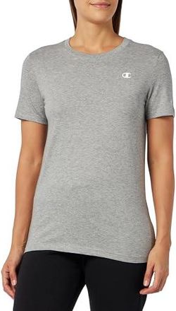 Champion Legacy Basics W-Light Cotton Jersey S-s Regular Crewneck T-Shirt pour Femme, Gris chin&eacute; Clair, X-Large