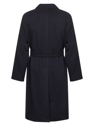 Tagliatore Mens Wrap Coat Salomons Blue Wool-Cashmere Virgin Wool