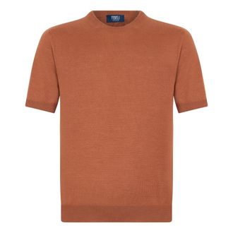 Fedeli Homme, Pulls, Orange, Taille: L Pull &agrave; manches courtes
