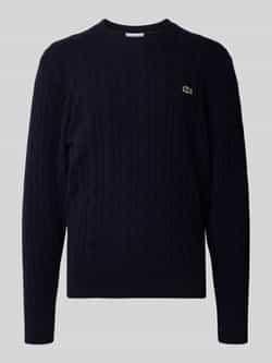 Lacoste Regular Fit Strickpullover aus reiner Wolle