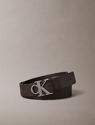 Calvin Klein Ceinture en cuir pleine fleur avec boucle griff&eacute;e
